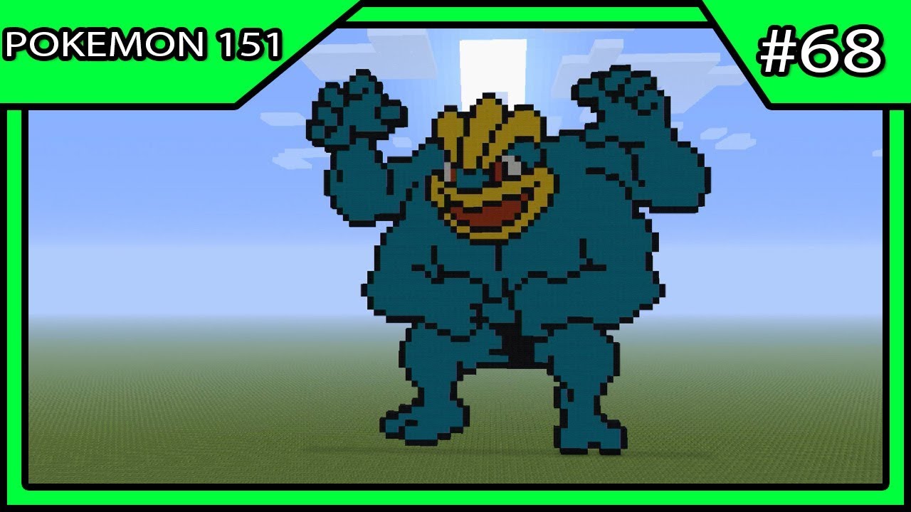 Minecraft Tutorial: Pokemon Pixel Art Machamp - YouTube