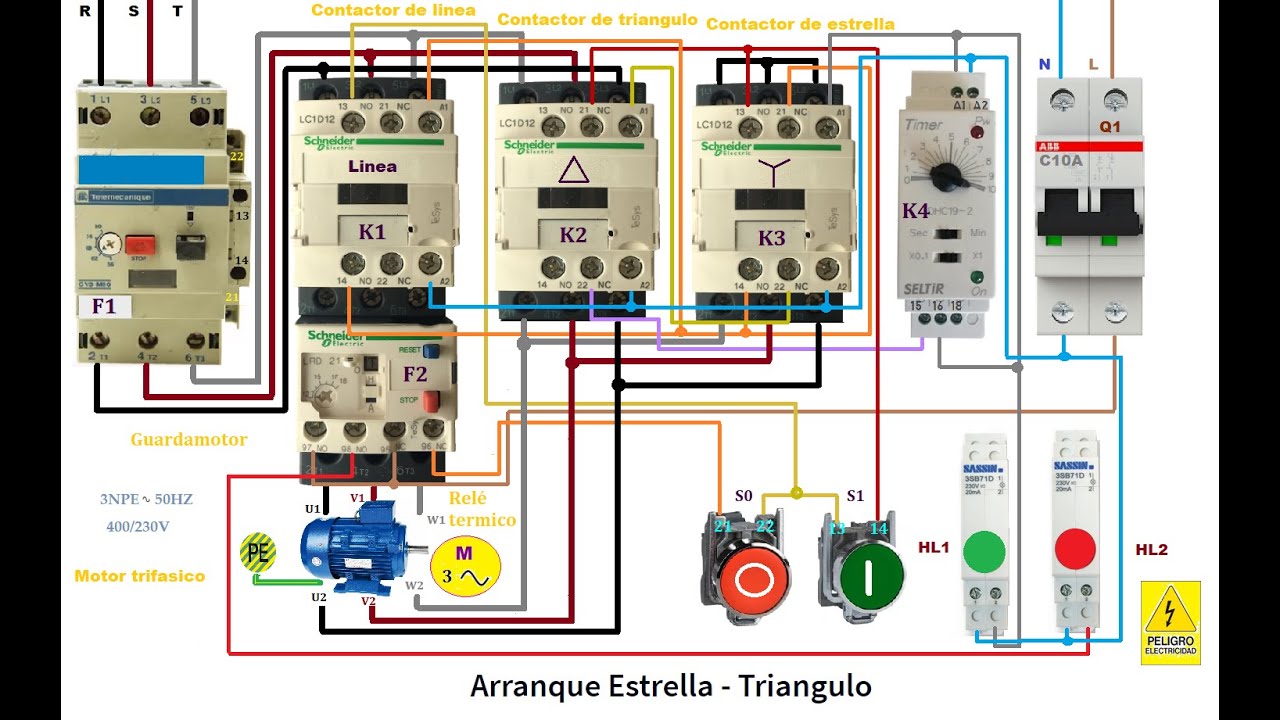 Arranque estrella triangulo eléctrico - YouTube