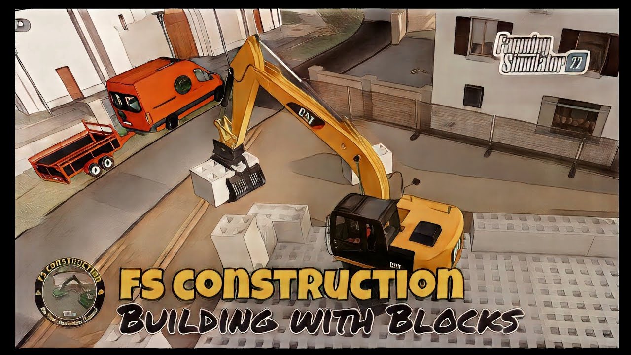 FS CONSTRUCTION build House with Blocks. #publicwork #timelabs #fs22 # ...