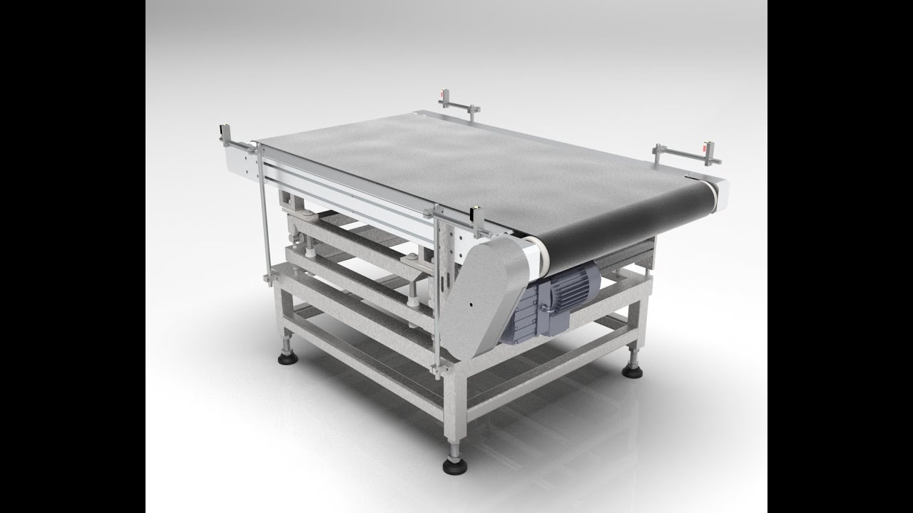 3D design model of a check weigh conveyor - YouTube