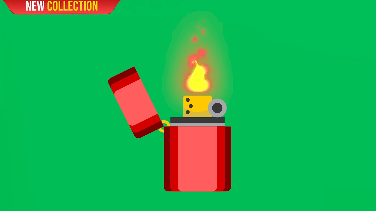 Green Screen Lighter Fire Animation | 4K | Global Kreators - YouTube