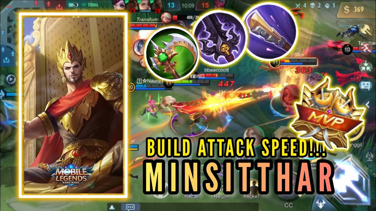 MINSITTHAR BEST BUILD !!! FULL BUILD ATTACK SPEED MINSITTHAR GAMEPLAY ...