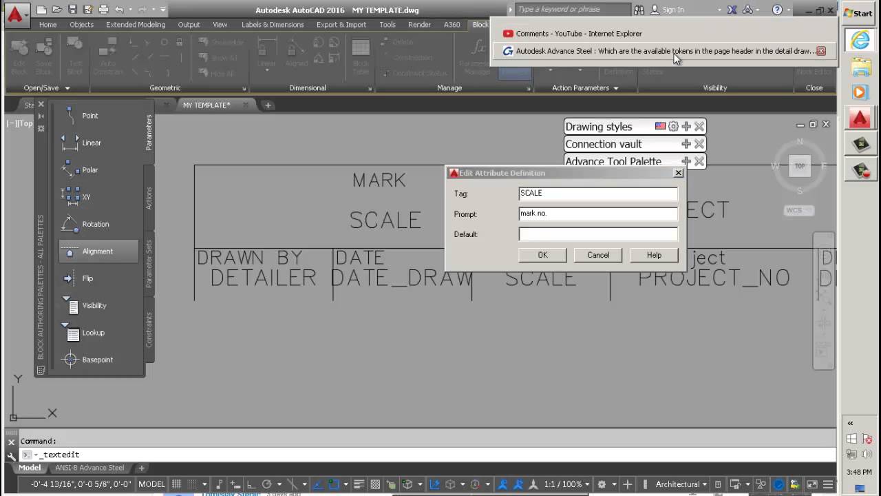 CREATING TEMPLATES AUTOCAD ADVANCE STEEL - YouTube