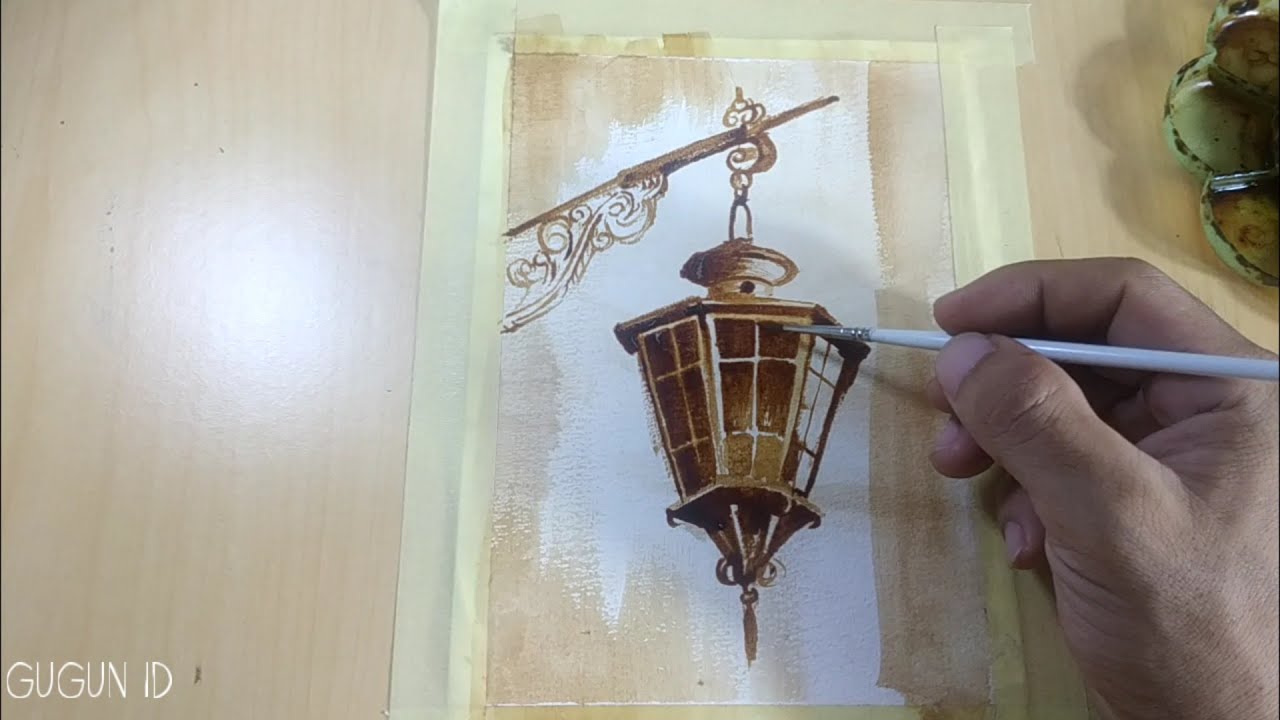 belajar melukis simple, | tips cara melukis menggunakan kopi, lampu ...