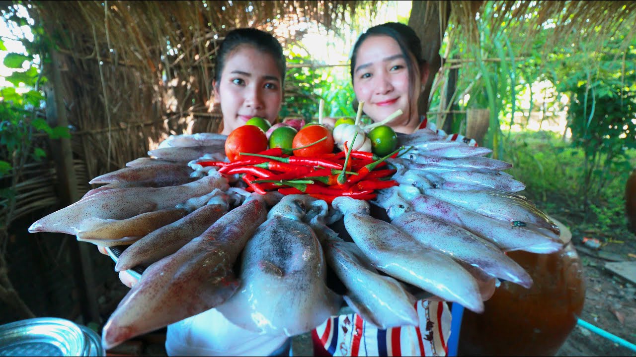 Yummy Squid Salad - Salad Cooking - Cooking With Sros - YouTube