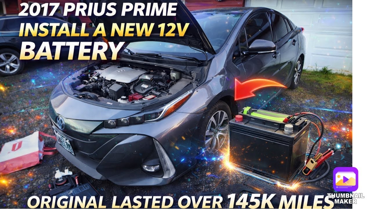 2017 Prius prime installing a NEW 12v BATTERY, Easy to do. Original ...