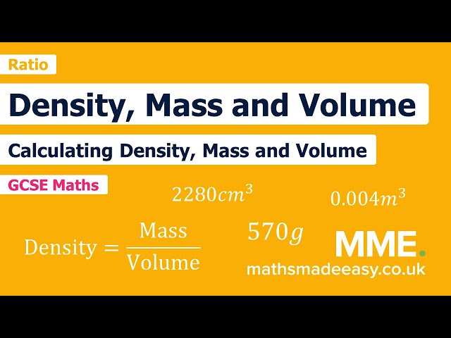 Volume Mass Formula Mass Volume And Density Visuals | TPT