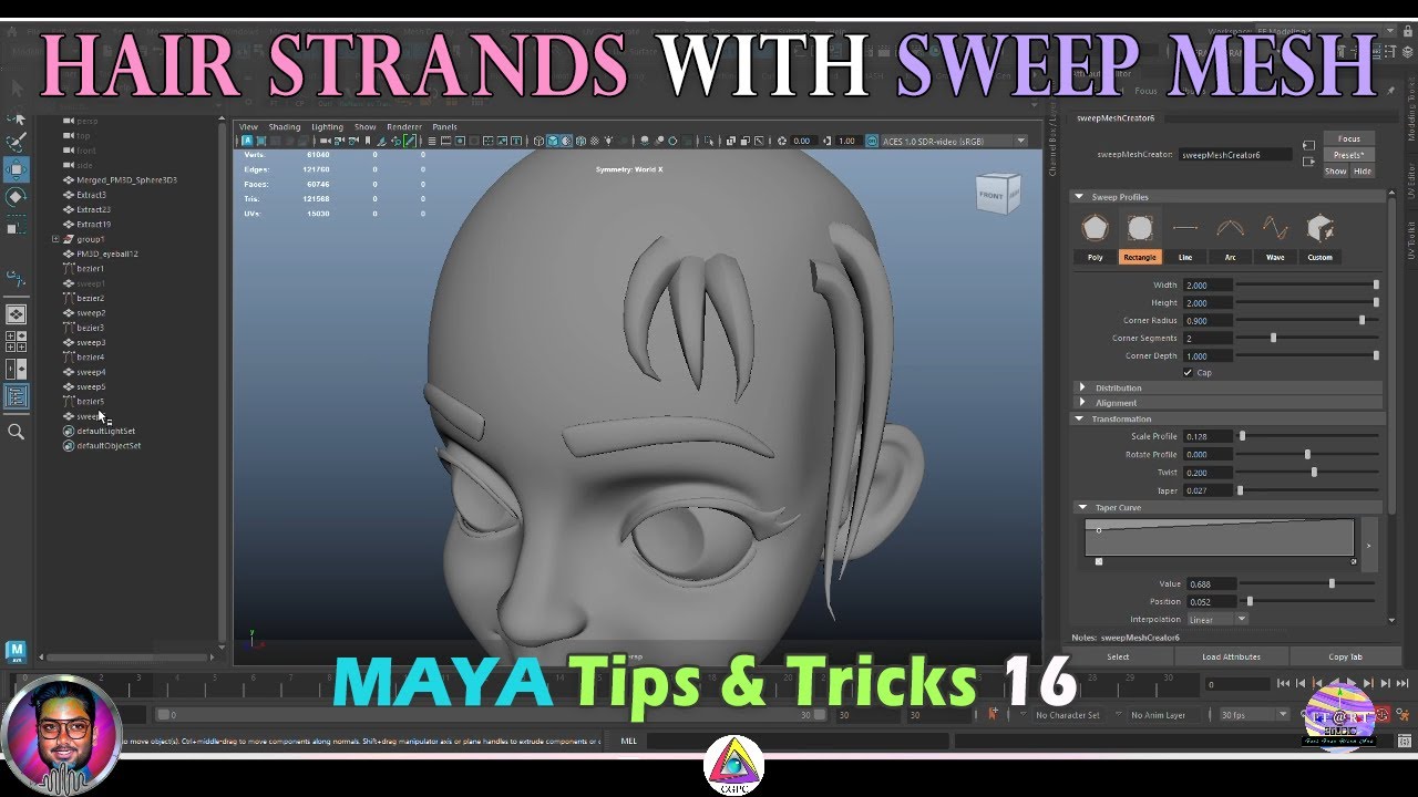 Creating HAIR STRANDS in Maya #tipsandtricks #mayamodeling #3d # ...