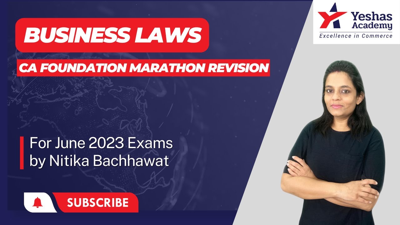 CA Foundation Business Laws Marathon Revision | Day 1 | Nitika ...