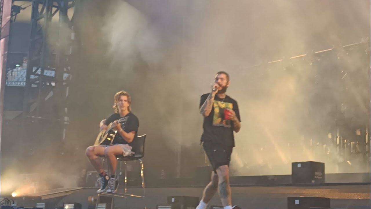 Post Malone invited me on stage to play stay - Melbourne - YouTube