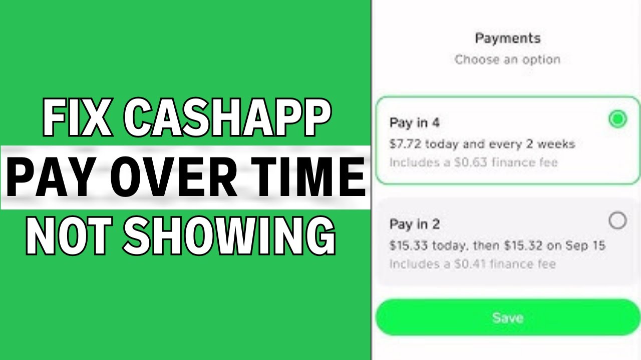 How to Fix Cash App Pay Over Time Not Showing Up - YouTube