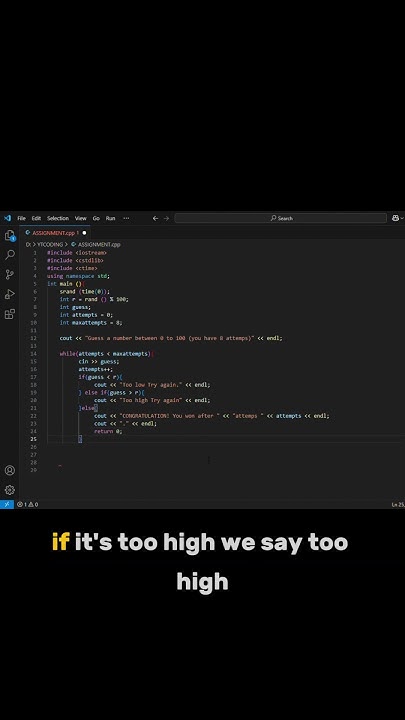 Number Guessing Game C++ project - YouTube