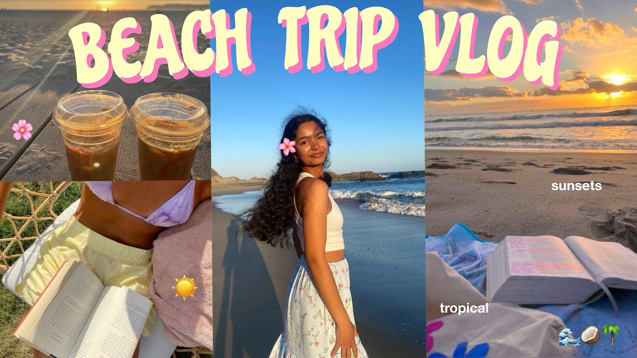 BEACH TRIP VLOG🌸☀️| tropical beach days, tanning, seashell collecting ...