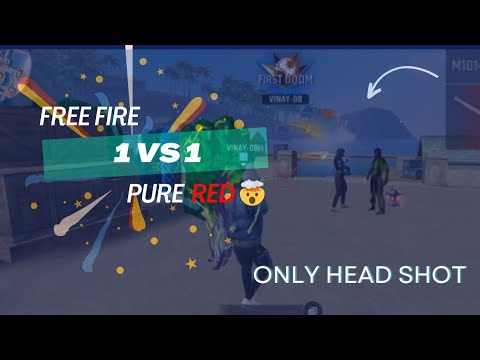 free fire 1 vs 1 | only one tap 🔥| pure Red| free fire max| op game ...