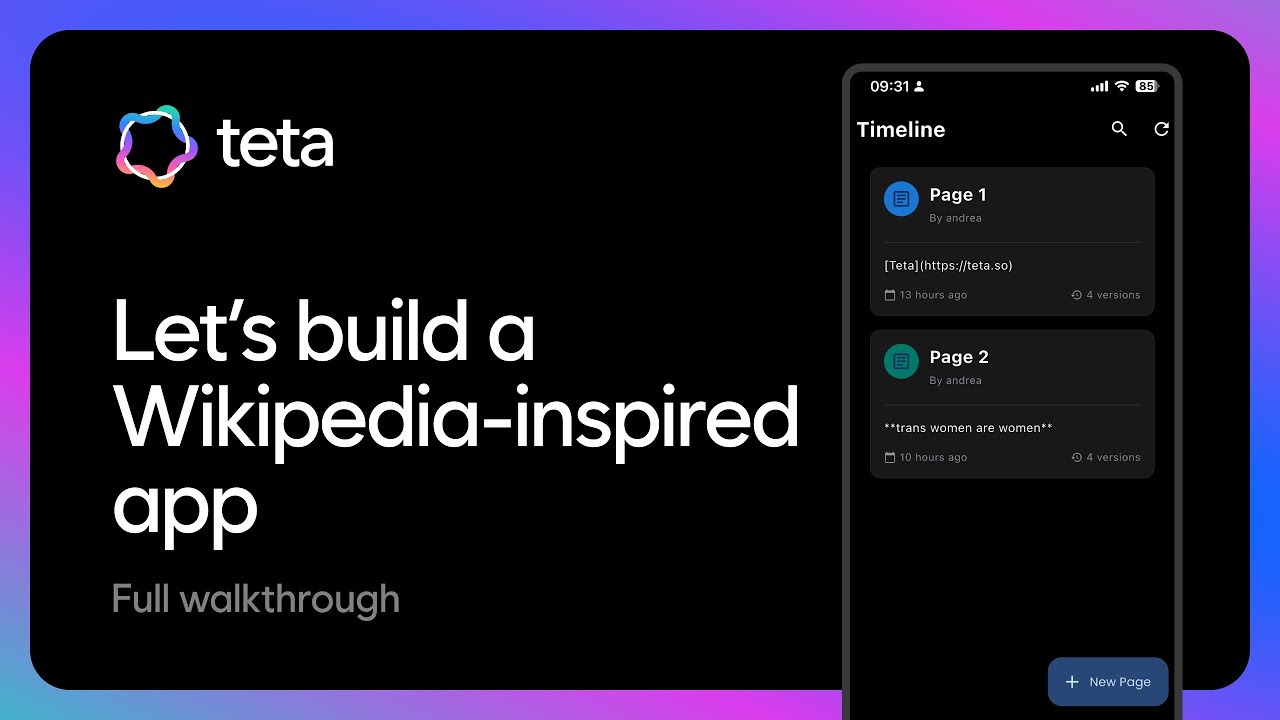Let's build a Wikipedia-inspired app with Teta - Full walkthrough 1h ...