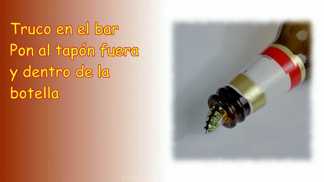 Truco en el bar, pon el tapón fuera y dentro de la botella, Juego de ...