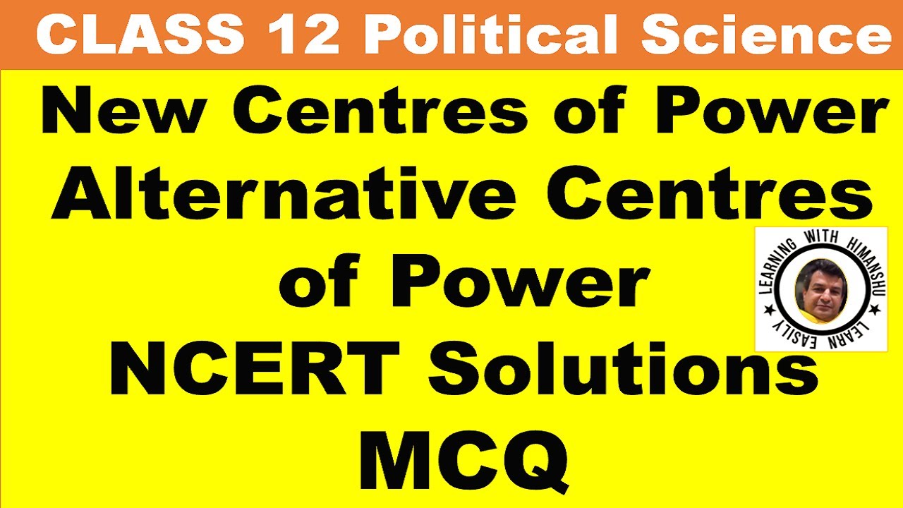 New Centres of Power Alternative Centres of Power MCQ Class 12 ...