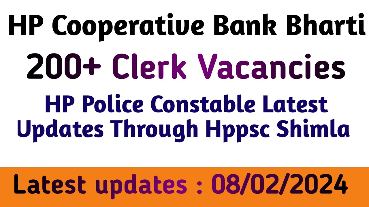 HP Government Jobs | Hp State Cooperative bank Clerk Vacancies 200 ...