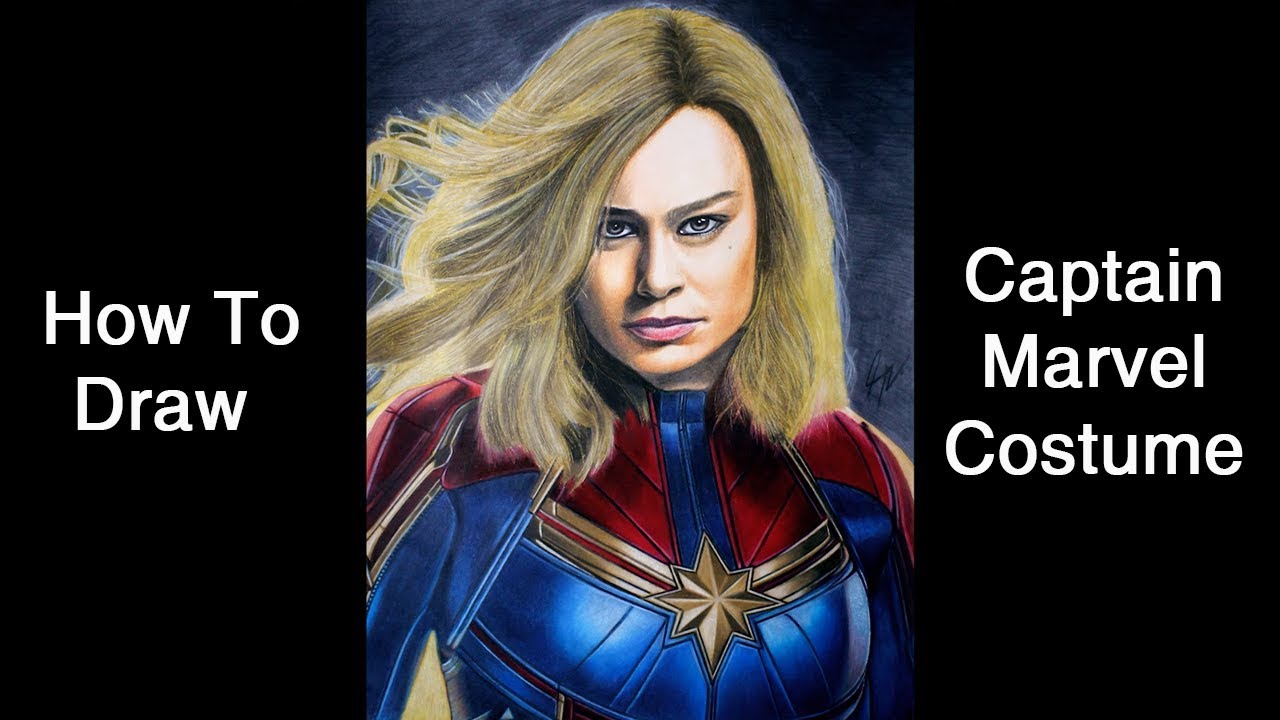 How to draw Captain Marvel Costume | Gaus Arts - YouTube