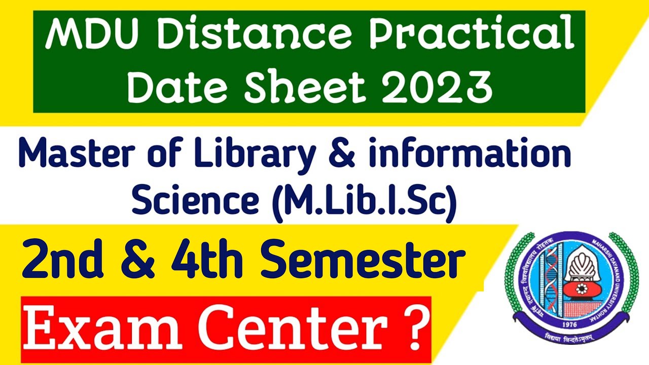 Mdu Distance 2nd & 4th semester Practical | MDU Master of Library and ...