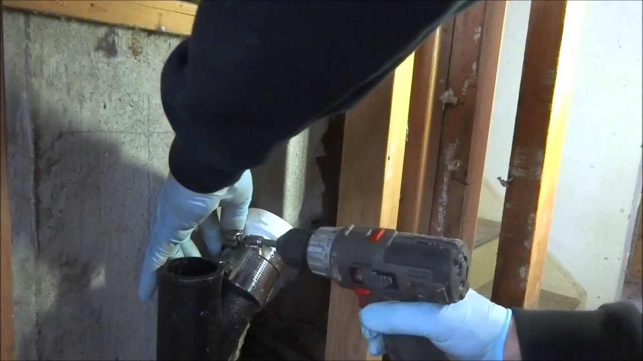 plumbing repipe pvc into castiron drain line - YouTube