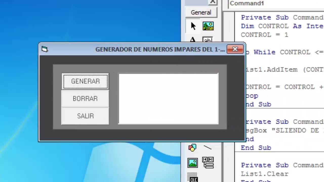 Crear una aplicación que genere Números impares Visual Basic 6.0 VIDEO-HD-BASICO 2013 - YouTube