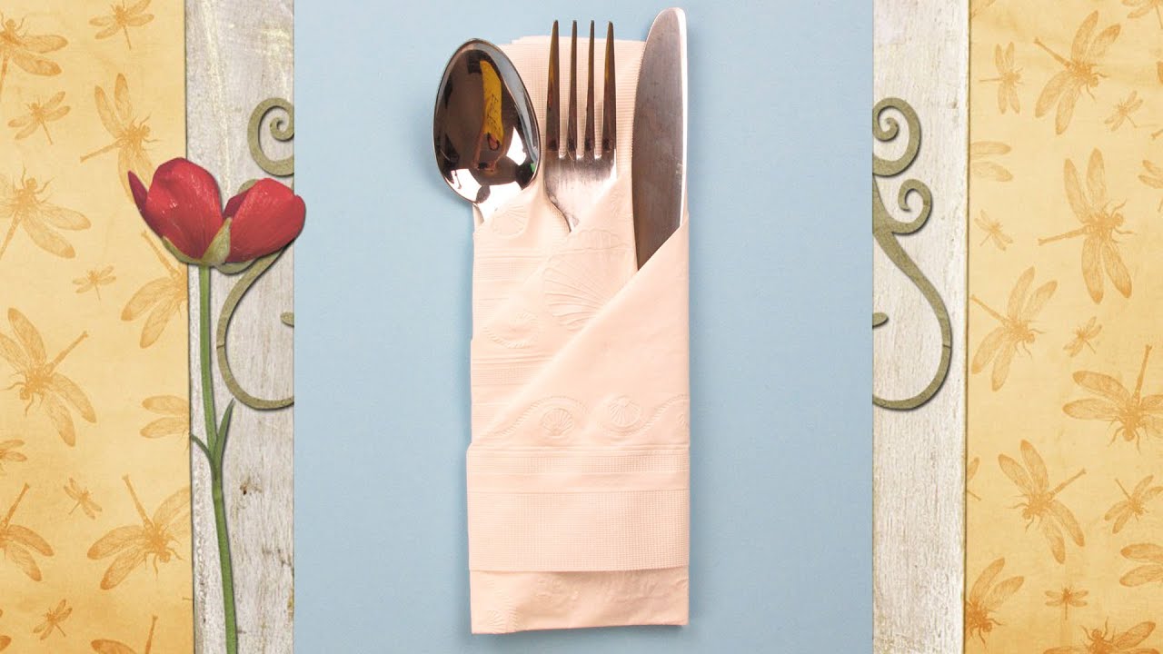 Easy Napkin Folding for Dinning Table Tutorial(Three Pouch) DIY Idea ...