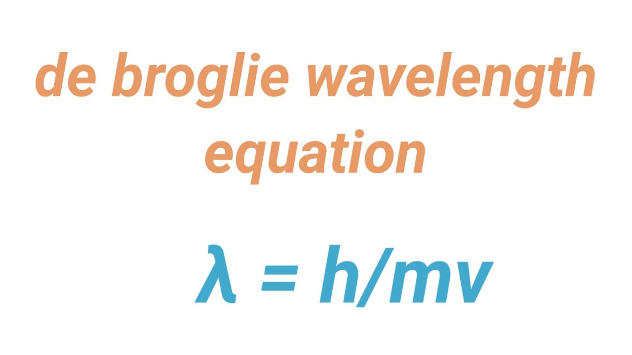 de Broglie Equation Derivation - YouTube