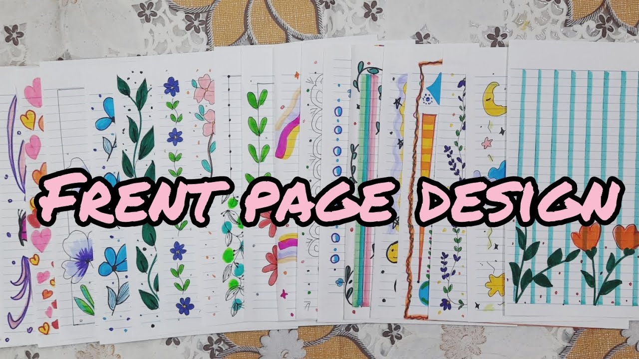 20 BEAUTIFUL BORDER DESIGNS/PROJECT WORK DESIGNS/A4 SHEET/FILE/FRONT ...