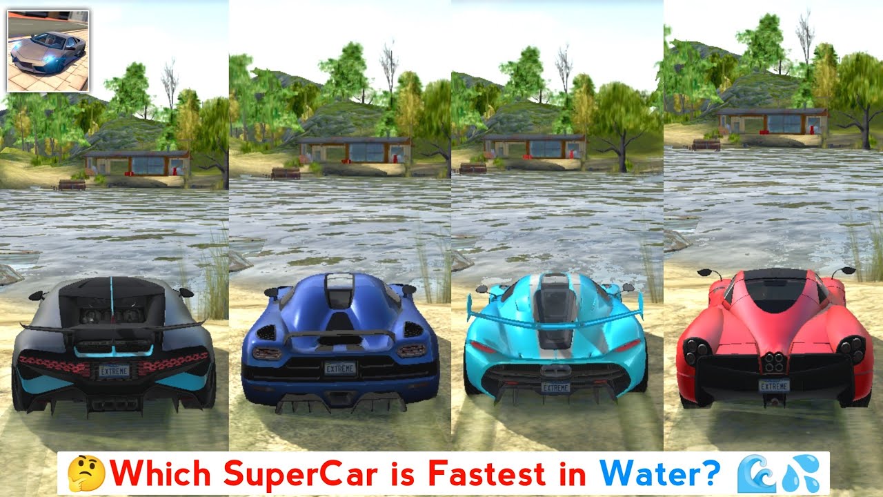 🤔Which Supercar is Fastest in Water?💧 - Extreme Car Driving Simulator ...