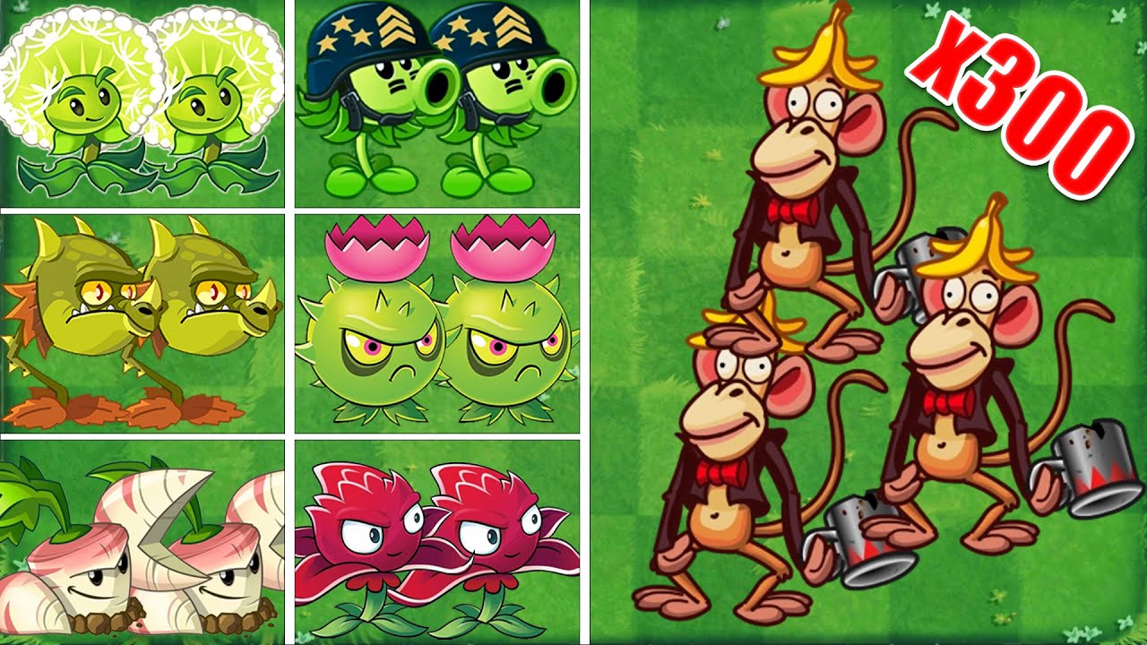 PVZ 2 Challenge - 15 Plants Max Vs 300 Zombies Monkey - Who Will Win ...