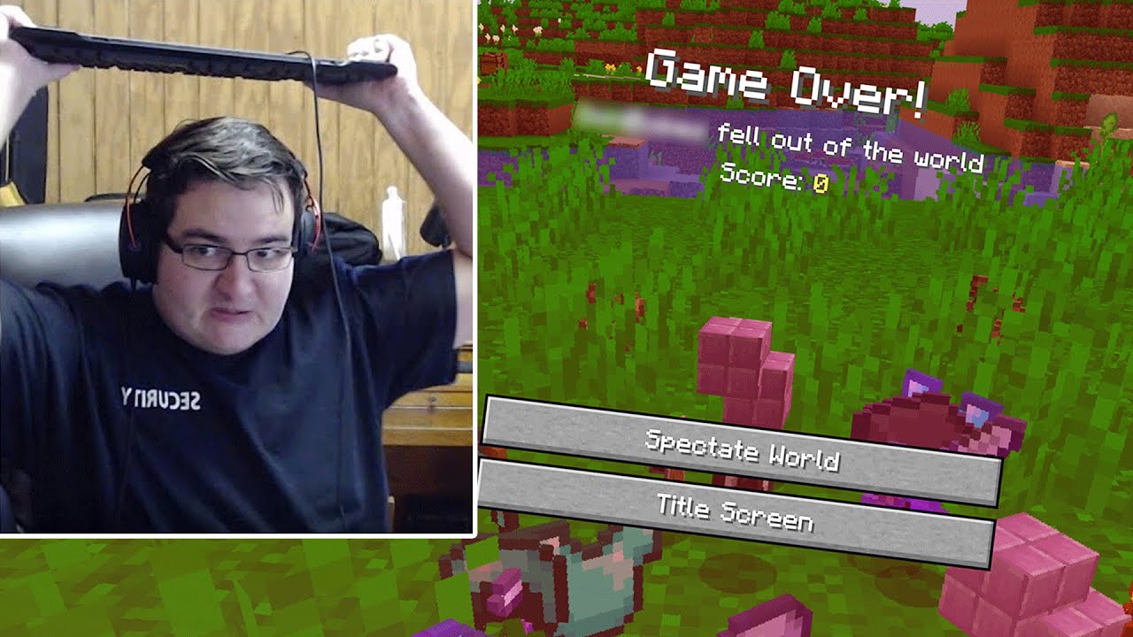 Streamers Reaction after dying on his 1 Year Hardcore Minecraft World ...