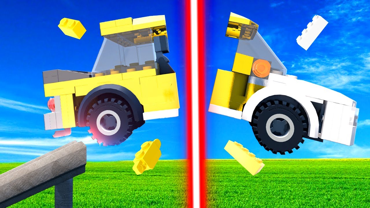 Racing LEGO Cars Through LASERS in BeamNG Drive Mods! - YouTube