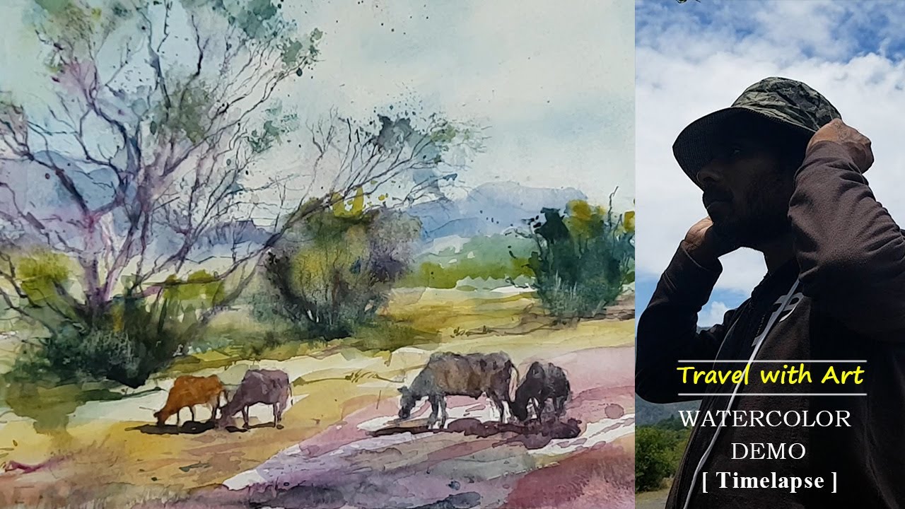 Watercolor landscape #watercolor short/ watercolor tutorial/ Watercolor ...