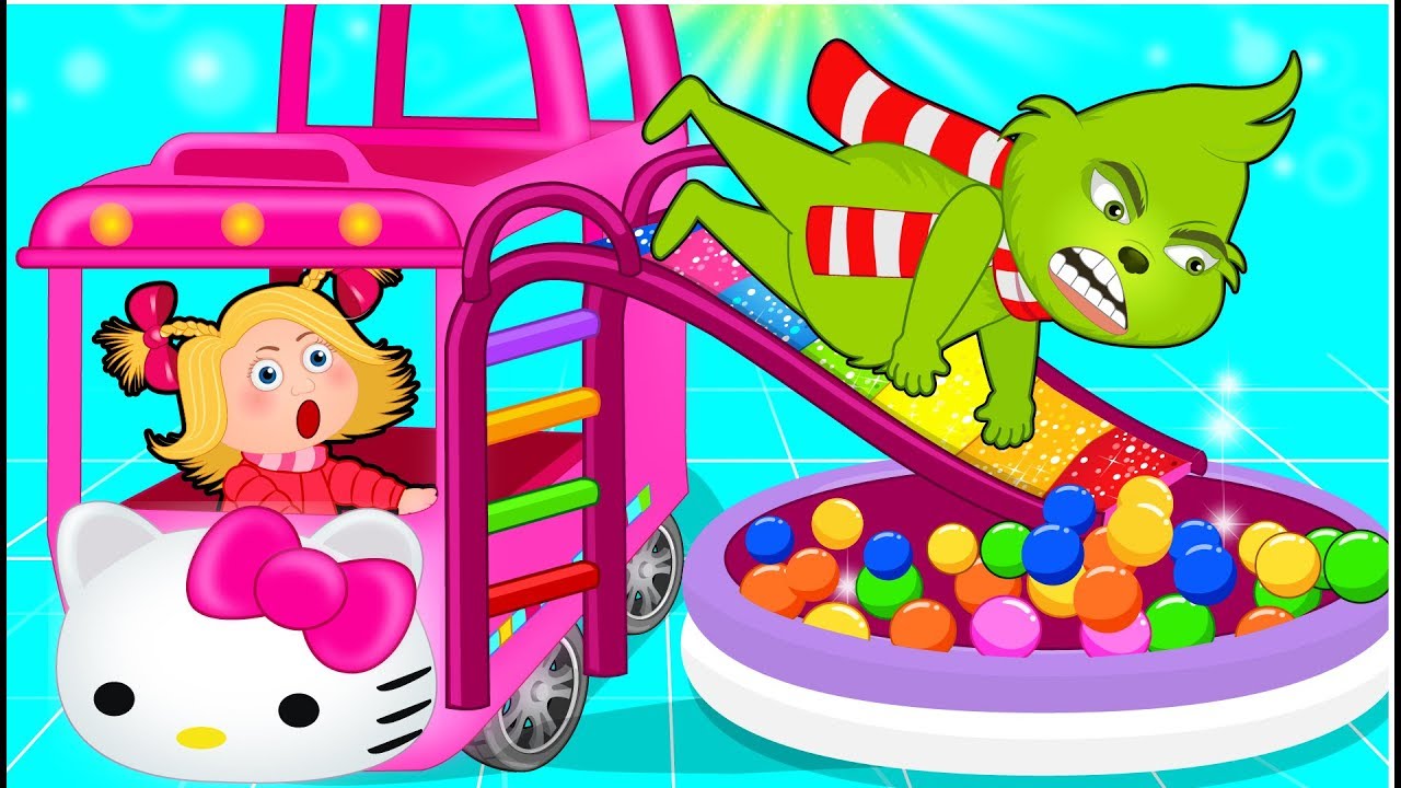 Grinch and BABY play with New Toy Bus 💖 The Grinch Babysitter Showdown💖 ...