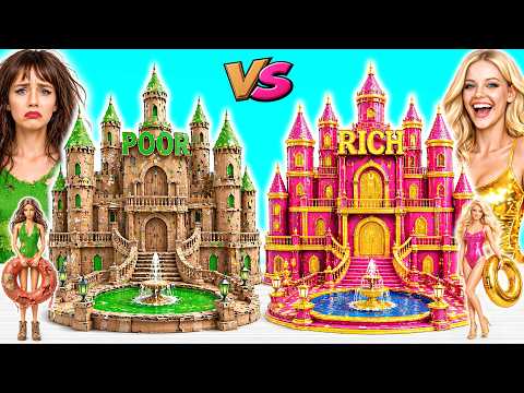 We Build a Fantasy Swimming Pool Dollhouse | Rich vs Poor Funny Challenge by DiLi House