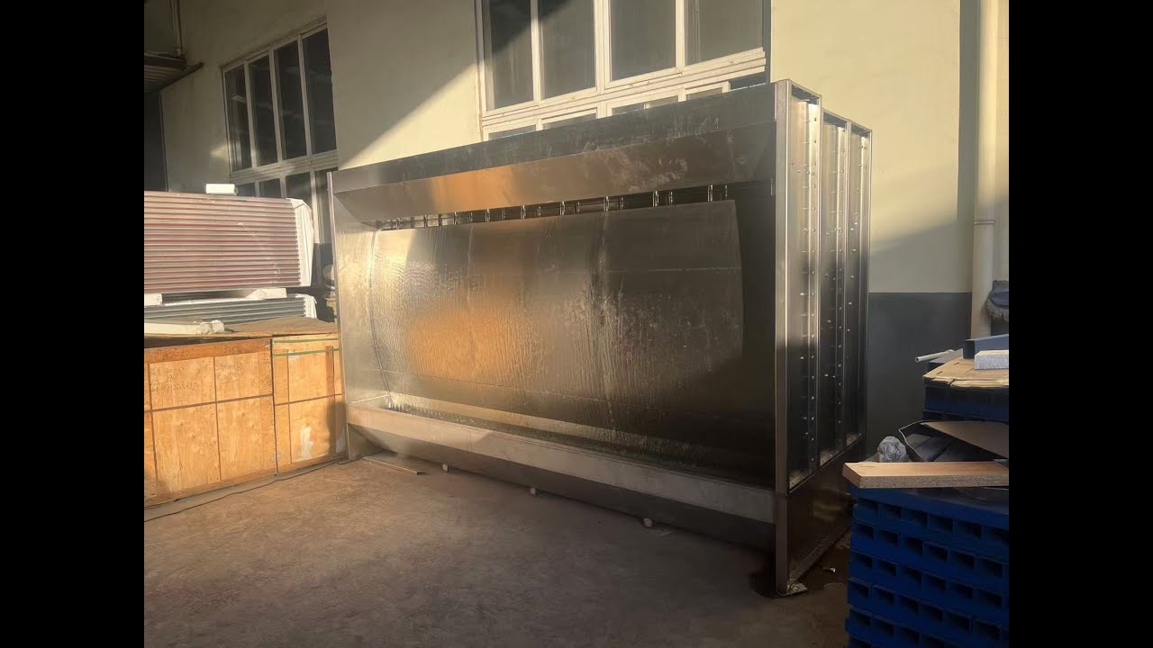 Water curtain booth test before delivery - YouTube