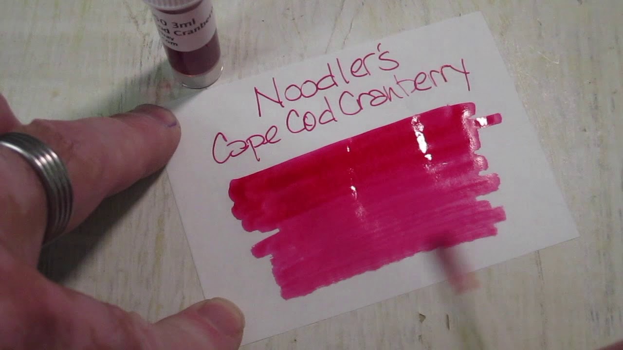 Noodler's Baystate Cape Cod Cranberry writing sample - YouTube
