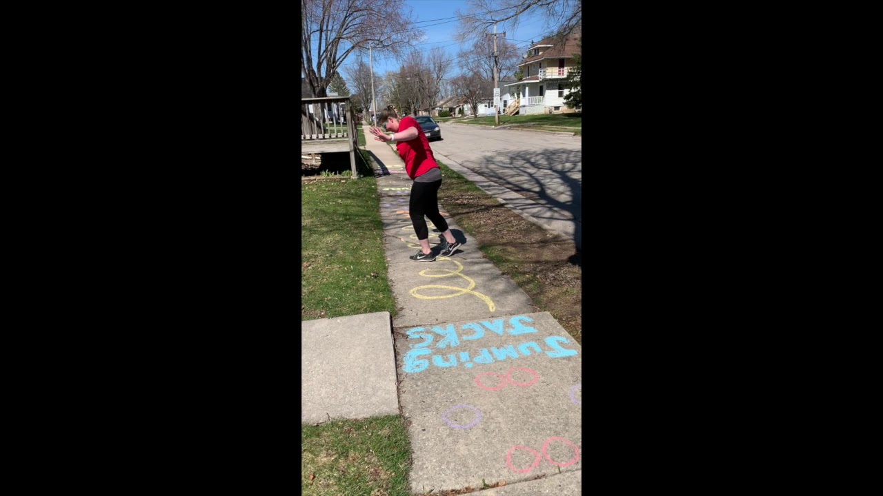 Sidewalk chalk obstacle course - YouTube
