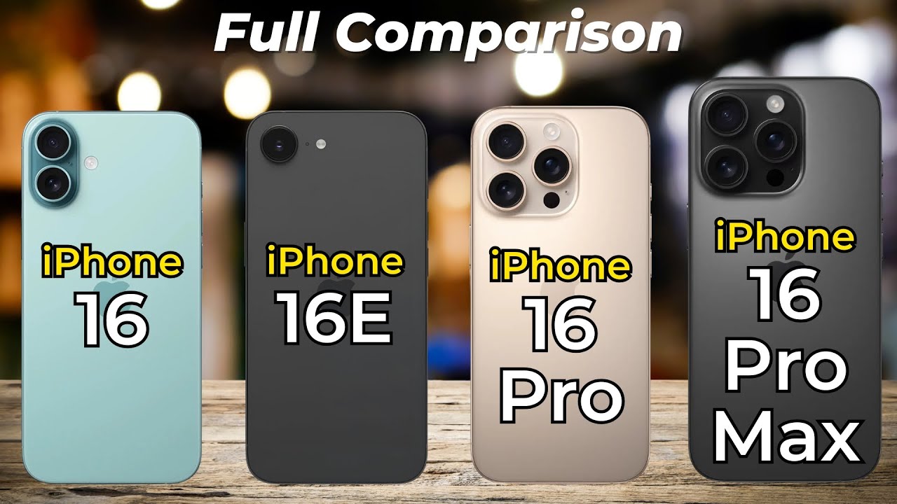 iPhone 16 Pro Max vs iPhone 16 Pro vs iPhone 16E vs iPhone 16 🔥 Full ...