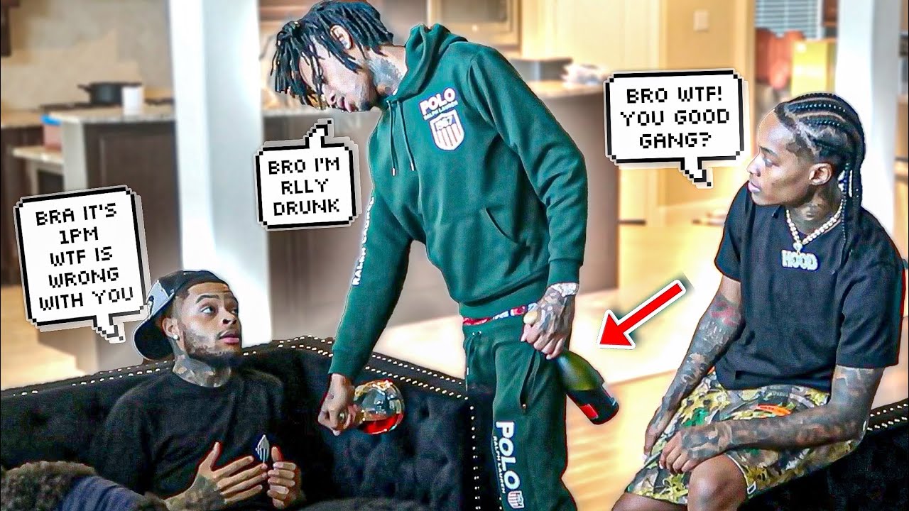 DAY DRINKING IN FRONT OF THE GANG TO SEE THEIR REACTION !!! - YouTube