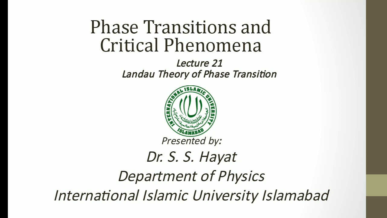 Landau Theory of Phase Transition - YouTube
