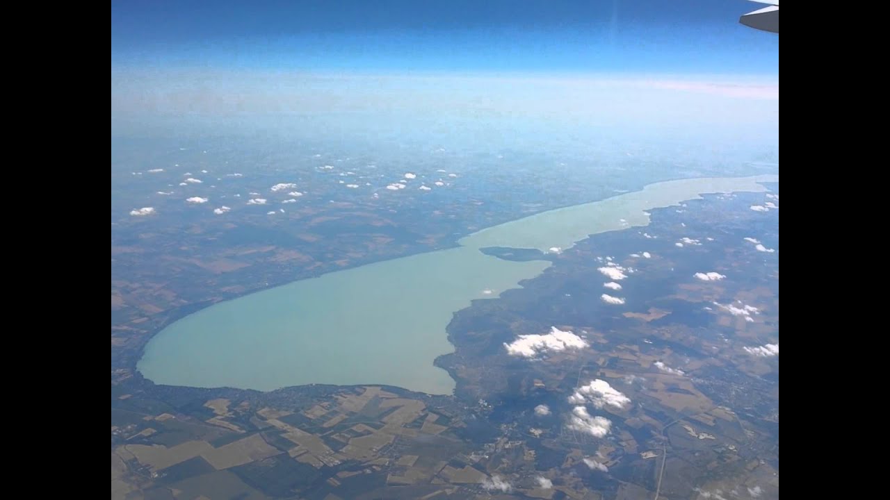 Lake Balaton Budapest Hungary from 36.000 feet. - YouTube