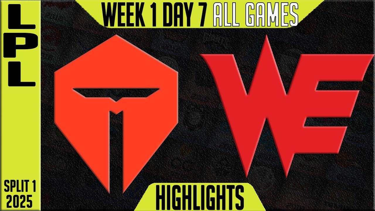 TES vs WE Highlights ALL GAMES | LPL Split 1 Groups 2025 W1D7 | TOP ...