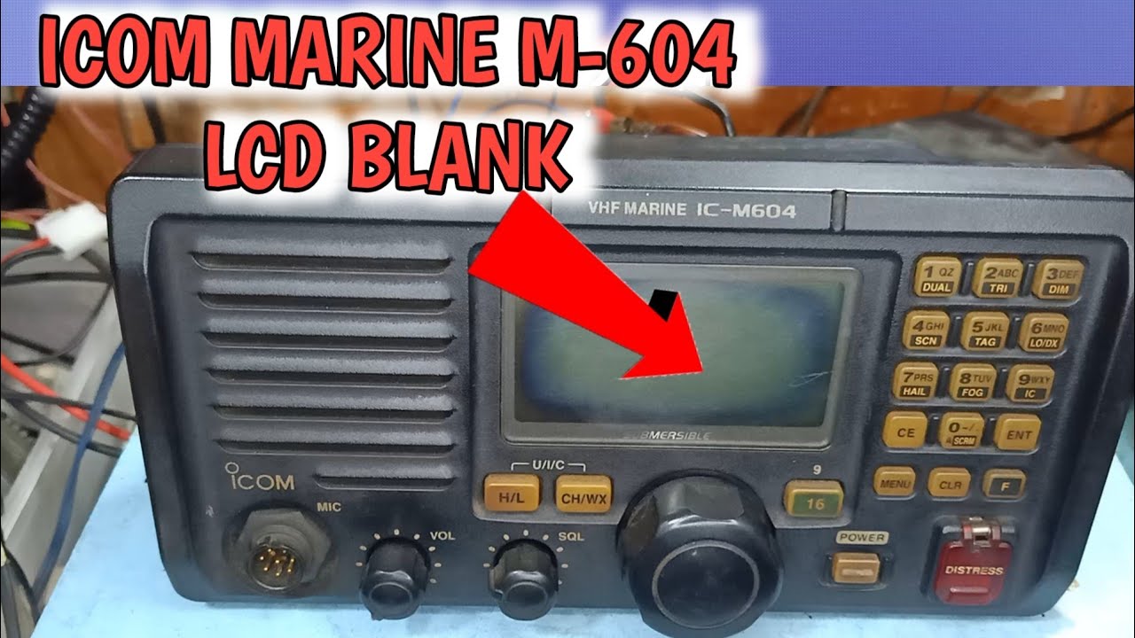 icom marine m 604 lcd blank - YouTube