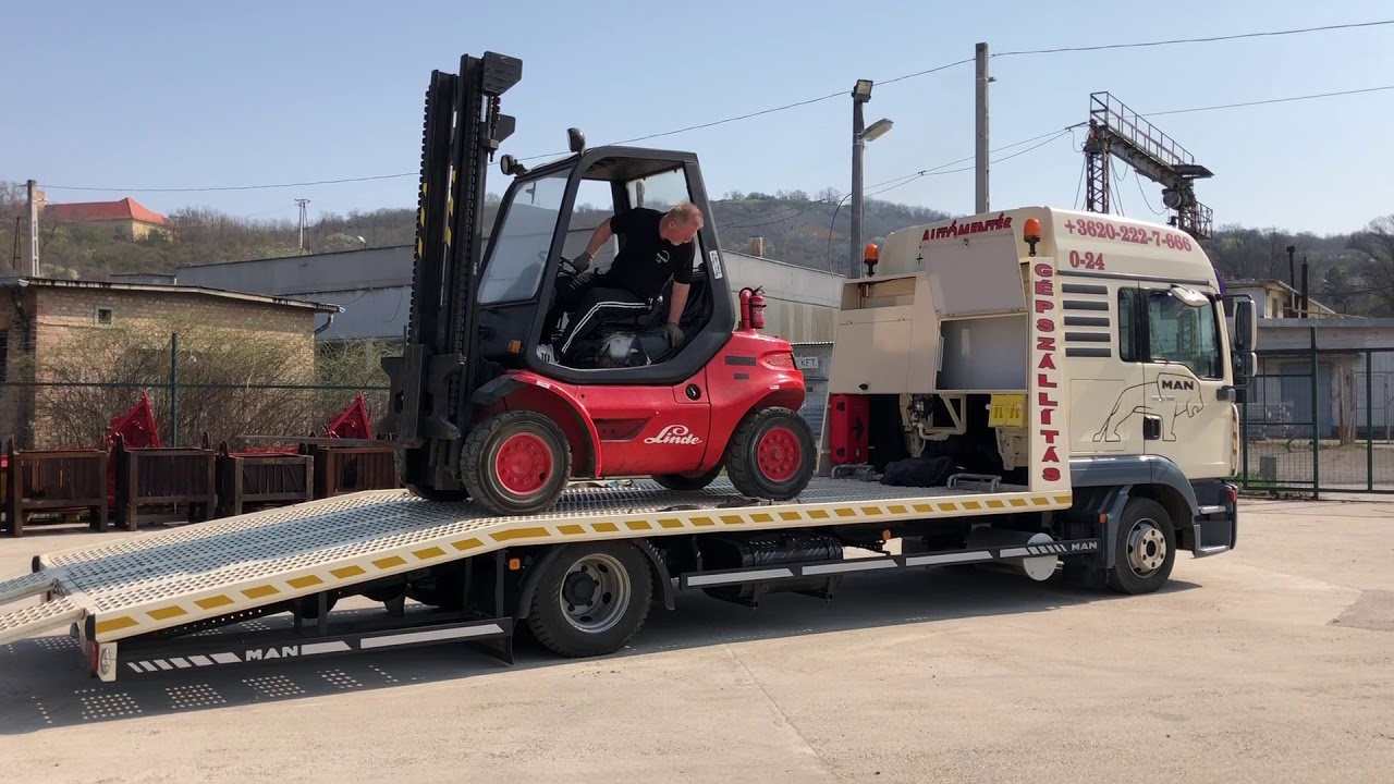 MAN TGL 8.180 12 to. trailer Vs. LINDE H45 /// FOR sale 04.2019 - YouTube