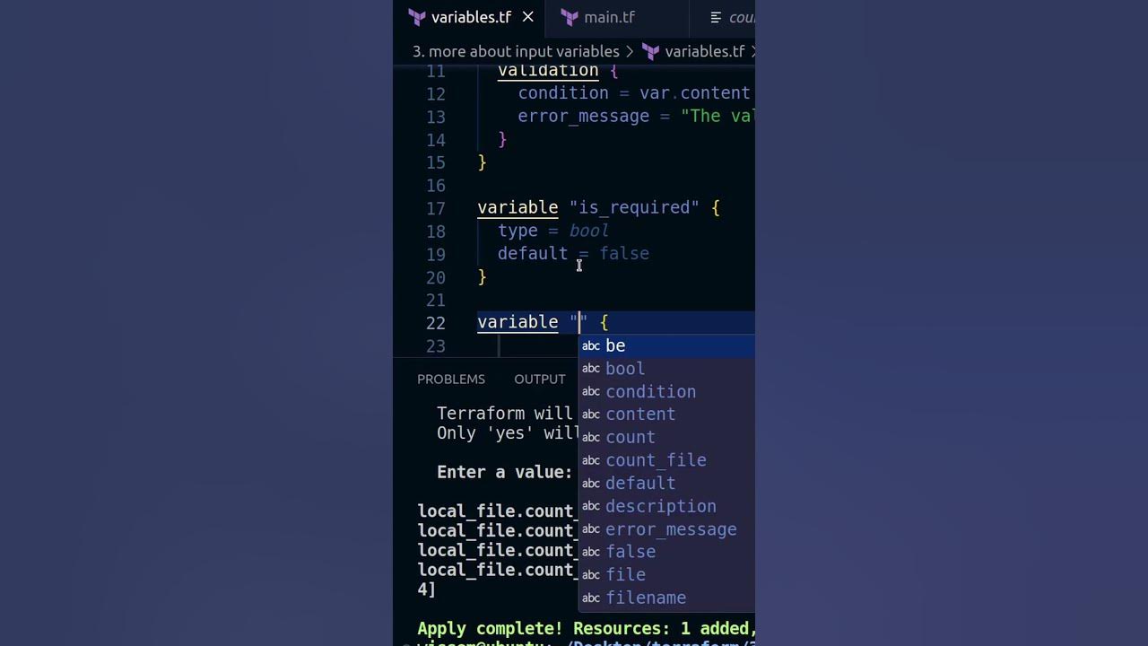 Declaring input variables in Terraform #shorts - YouTube