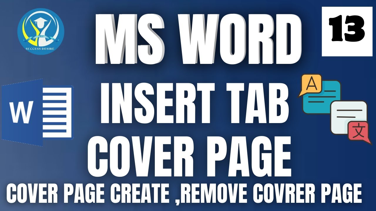 MS WORD INSERT TAB COVER PAGE || HOW TO CREATE COVER PAGE IN MS WORD ...