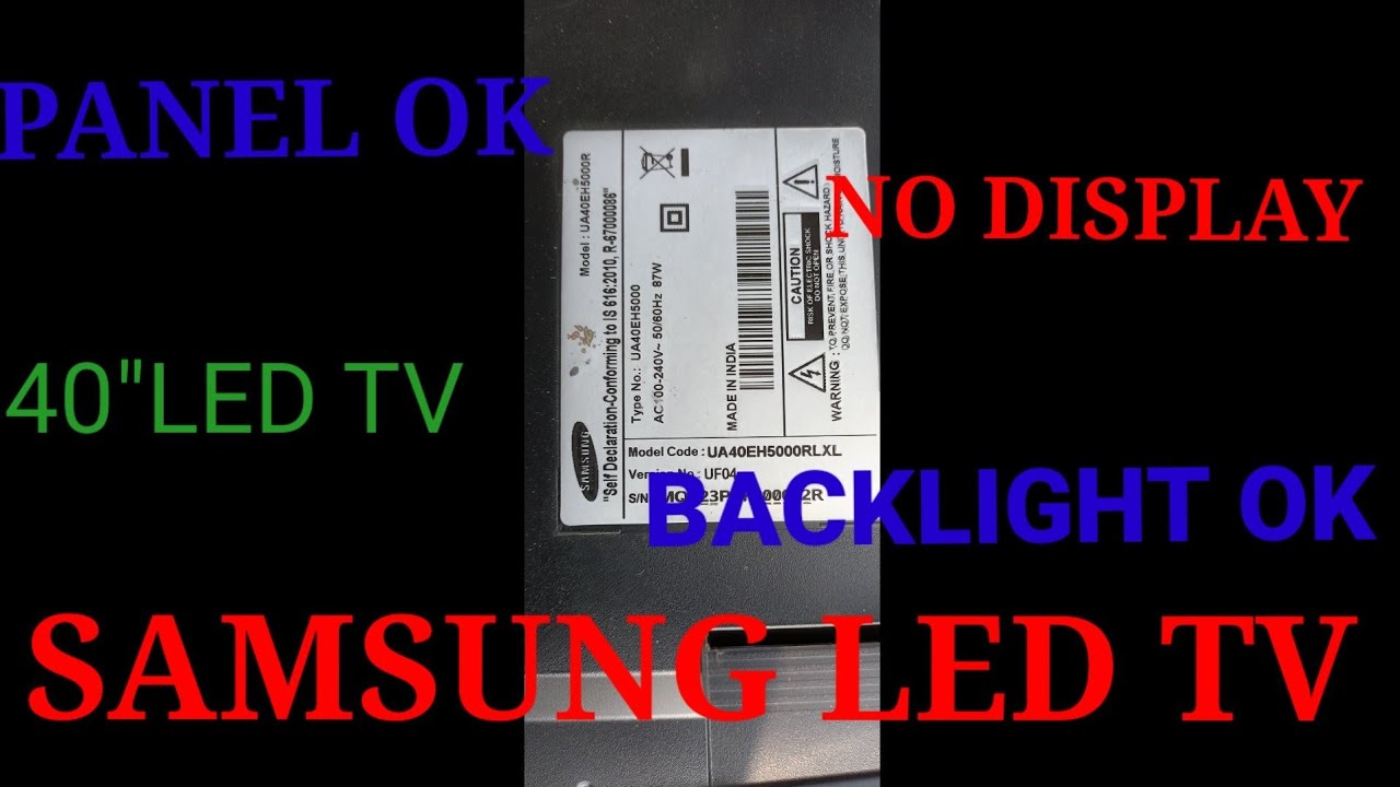 UA40EH5000 SAMSUNG LED TV.MAIN BOARD. NEW INSTALL - YouTube
