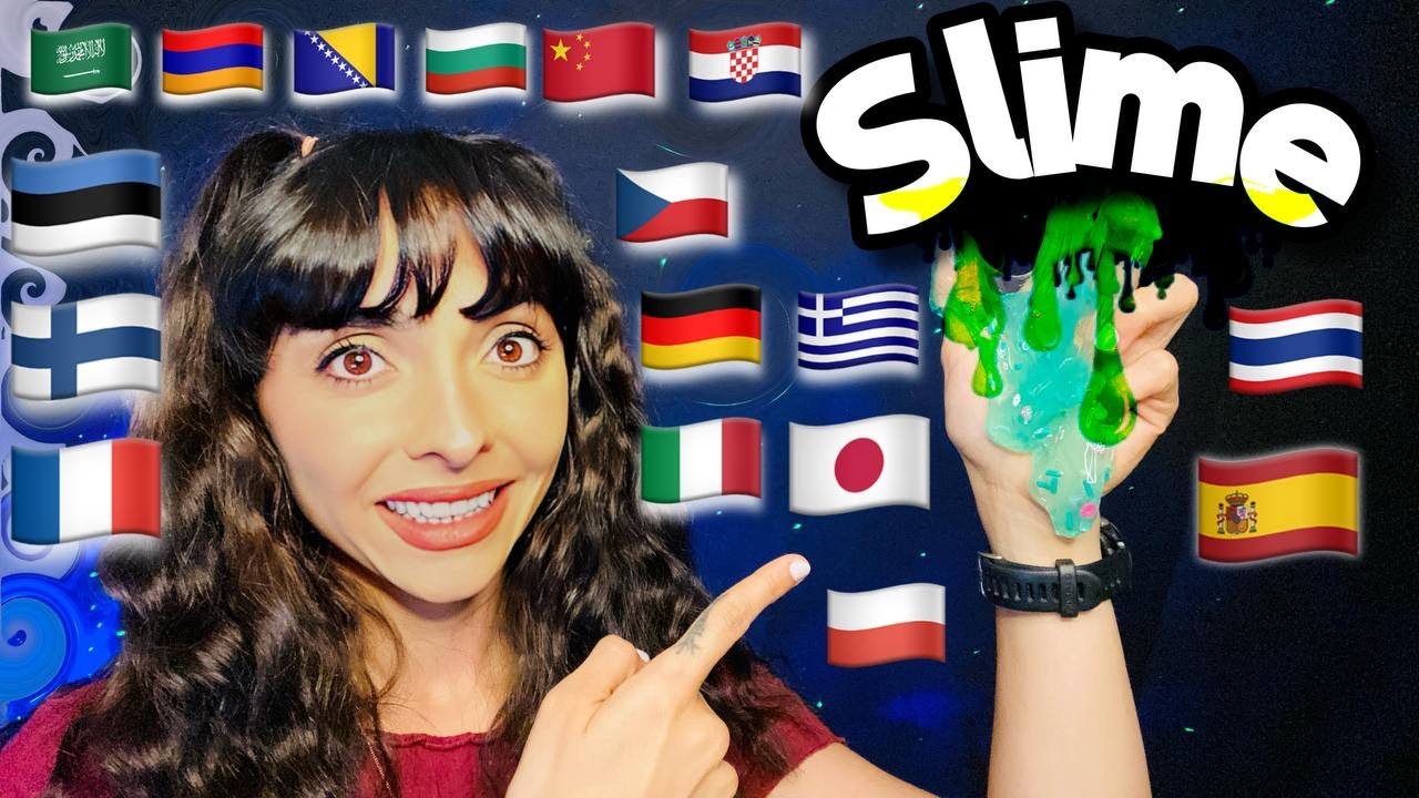 ASMR WHISPERING “Slime” In +20 Languages🍭Playing With Slime Satisfying ...